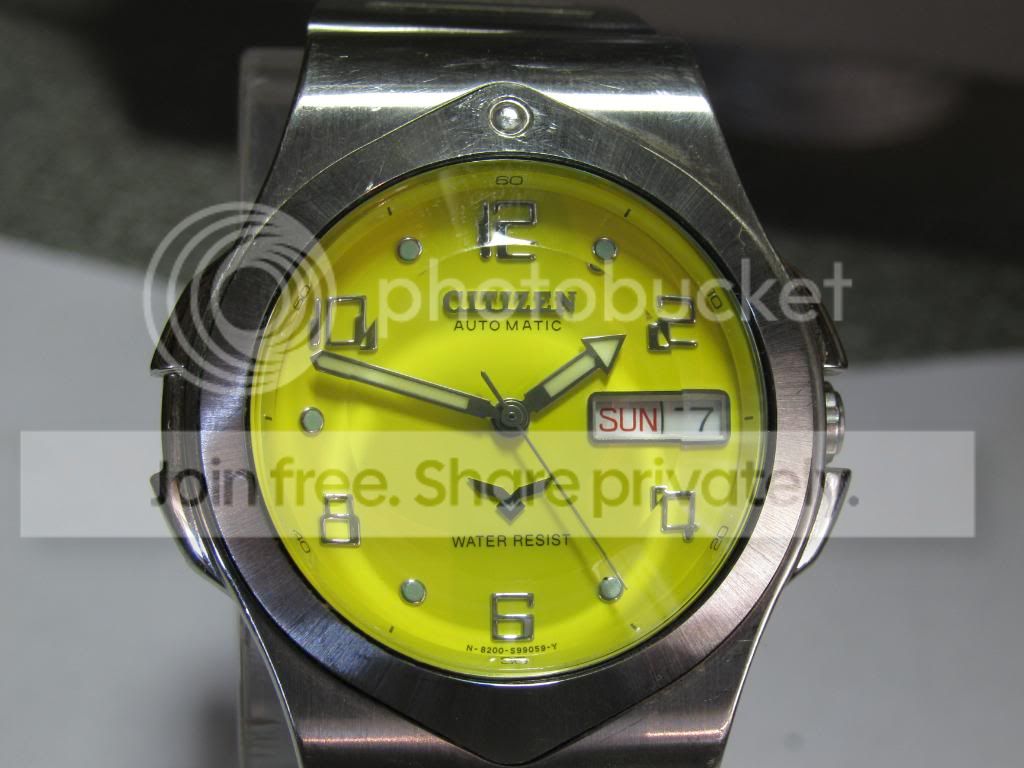 FSOT: Funky Citizen Automatic, Yellow Dial, Faceted crystal - $50 ...